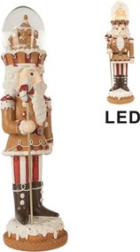 Perníkový Louskáček Nutcracker s LED světýlky - 14*13*48 cm / 3*AA