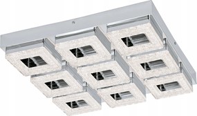 Stropní Svítidlo čtvercový Eglo 44 x 44 cm, chrom, průhledný