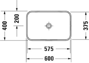 Duravit Happy D.2 Plus - Umyvadlová mísa broušená, 60x40 cm, bílá, 2359600000