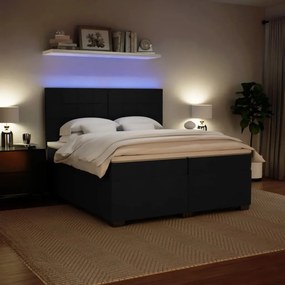Box spring postel s matrací černá 200x200 cm samet 3293304
