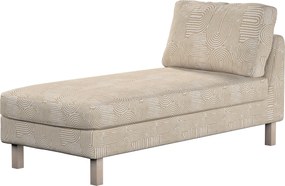 Potah na šezlong IKEA Karlstad samostatný, krátký barva béžová látka pletený vzor, vzorované