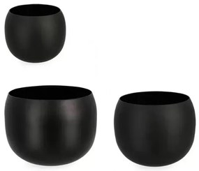 BIZZOTTO Set 3 květináčů KEYRA černá