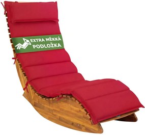 Podložka na saunové lehátko BALI, 58x7x177cmcm, červená Detex