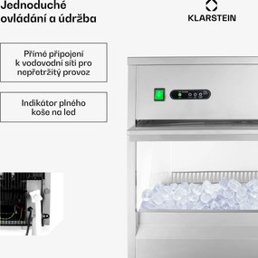 Klarstein Powericer XXXL, výrobník ledu, 260 W, 50 kg/den, průmyslové zařízení na výrobu ledu, nerezový