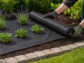 DIVODV Hustá agrovlákna 50 g, 1,5 m × 50 m, protiburinová mulčovací rohož, černá