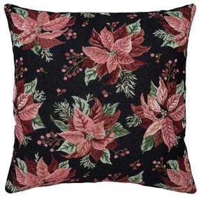 SCANquilt povlak MOTIV vánoční hvězdy černočervená 45 x 45 cm