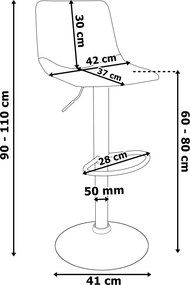 Barová židle TEXAS VELVET - černá