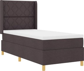 Postel s boxspringem s čelo Tmavě hnědá 90 x 190 cm textil 3341871