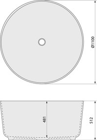 Polysan Polysan, ESTATIS volně stojící vana litý mramor ø110x51cm, bílá matná, 93868