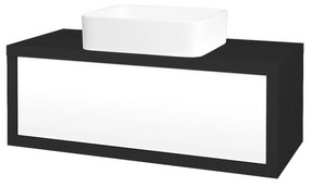 Dřevojas Koupelnová skříň STORM SZZ 100 (umyvadlo Joy) Varianta: N03 Graphite / L01 Bílá vysoký lesk