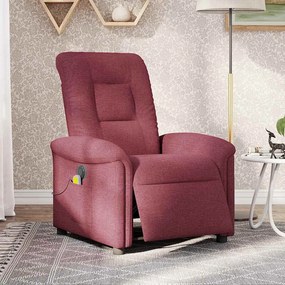 Elektrické masážní polohovací křeslo vínové textil 3303247