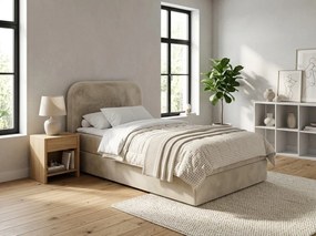 Čalouněná postel boxspring FORENA 90x200 cm krémová Matrace: Matrace Bonell pružinová