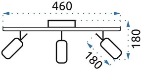 Toolight Stropní / nástěnné bodové svítidlo APP747-3C