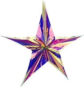 Hvězda s růžovým duhovým efektem 40 cm