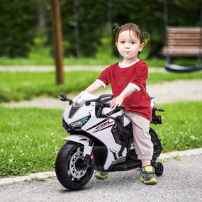 HOMCOM Elektrické Motocykl s Licencí HONDA pro Děti 3-5 let, Motocykl na Baterie 6V s Předním Světlem, Klaksonem, Hudbou a Odemíratelnými Stabilizátor