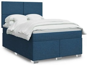 Box spring postel s matrací modrá 140x190 cm textil 3290482