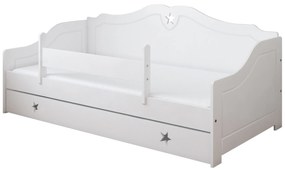 BabyBeds Dětská postel FRANIO hvězdičky Velikost postele: 160x80 cm, Barevné provedení: bílá a šedá, Úložný prostor: Ne, bez úložného prostoru Bílá