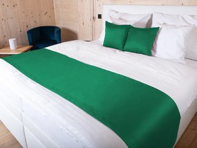 Biante Saténový přehoz/běhoun na postel Satén LUX-012 Zelený 50x140 cm