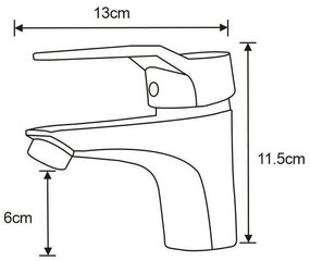 Mexen Caro umyvadlová baterie, chromová, 746600-00