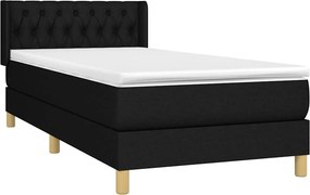 Box spring postel s matrací černá 90x190 cm textil 3130475