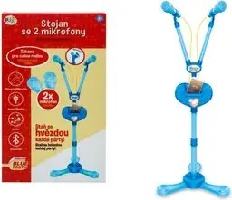 PLEJO Stojan se 2 mikrofony modrá / od 3 let