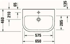 Duravit 23986500002 - Závěsné umyvadlo D-CODE 65x46 cm keramika/lesklá bílá