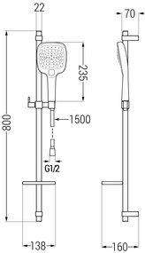 Mexen sprchový set DQ17, chrom, 785174581-00