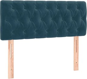 Box spring postel s matrací a LED tmavě modrá 120x200 cm samet 3134577