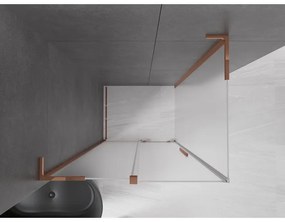 Mexen Velar L, sprchový kout s posuvnými dveřmi 100 x 110 cm, 8mm sklo námraza, růžové zlato, 871-100-110-33-60