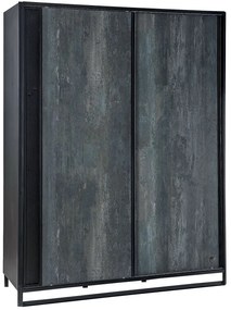 Šatní skříň s posuvnými dveřmi Nebula - šedá/černá