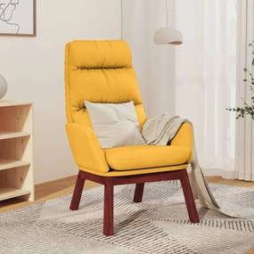 Relaxační Křeslo Hořčicově Žluté Textil - Černá / bez opěrky na nohy