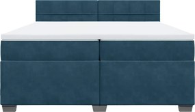 Box spring postel s matrací modrá 200 x 200 cm samet 3286406