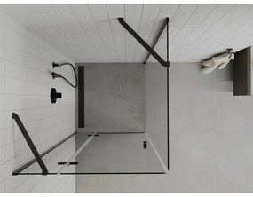 Mexen Roma sprchový kout s otočnými dveřmi 70 x 70 cm, Průhledné, Černá - 854-070-070-70-00