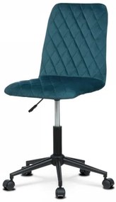 Kancelářská židle dětská modrá sametová KA-T901 BLUE4