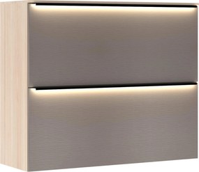 XXXLutz BOTNÍK, barvy dubu, šedá, 100/85/37 cm Voleo - Botníky - 002737049001
