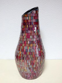Váza GLANZ modrá, keramika, ruční práce, 47 cm