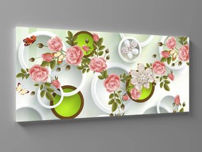 Liox 3D obraz květy růže Rozměr: 60 x 25 cm