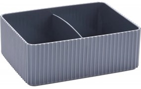 CONFORTIME Třídící organizér, plastový úložný box se 2 přihrádkami, LOVA, šedý