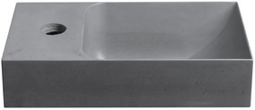 Sapho Sapho, PICCOLINO betonové umyvadlo 30,8x17cm, baterie vlevo, šedá, PK30017