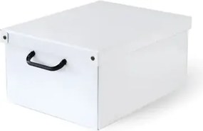 LAVATELLI Úložný box s víkem bílý / pevný karton / 50 x 40 x 25 cm / n