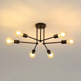 Lampa Sufitowa E27 Wisząca Czarna Żyrandol Nowoczesna Do Salonu W Korytarzu