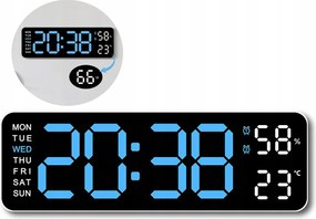 Elektronické Nástěnné Stolní Teploměr S Hodiny, Moderní Design, Čas A Datum 22,8 CM