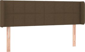Čelo postele s LED tmavě hnědé 147 x 16 x 78/88 cm textil 3123237