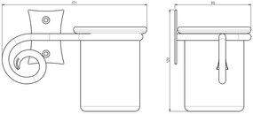 METAFORM REBECCA sklenka, keramika, černá mat CC004