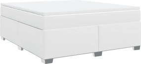 Box spring postel s matrací bílá 180x200 cm umělá kůže 3285222