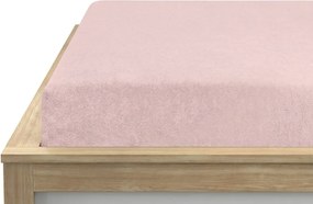 Fleecové napínací prostěradlo MOLTON světle růžové 180 x 200 cm