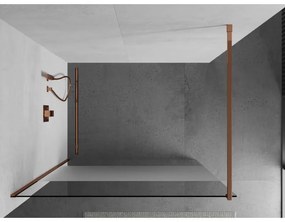 Mexen, Mexen Kioto Ścianka prysznicowa Walk-in 130 x 200 cm, transparent/szron 8 mm, różowe złoto - 800-130-101-60-35