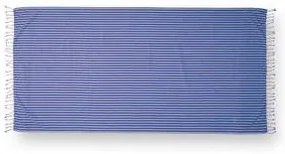 Pip studio hamam ručník Sumo Stripe 100x200 cm, modrý (Bavlněný ručník do sauny, páry nebo i na piknik)