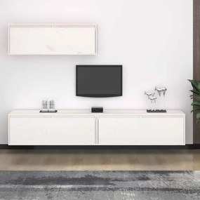 Sada 3 kusů TV skříněk bílá masivní dřevo borovice 3100140