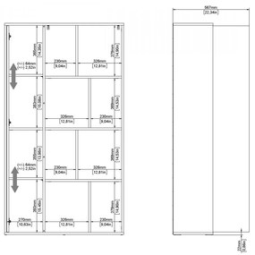 Tvilum Knihovna Penta 739 jackson hickory/bílý lesk